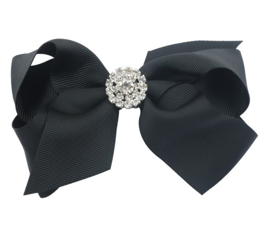 Witte strik haarclip met strass steentjes | Unieke haarband of haarclip ️