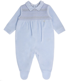 Blue classic baby velour outfit kopen? - Babypakje